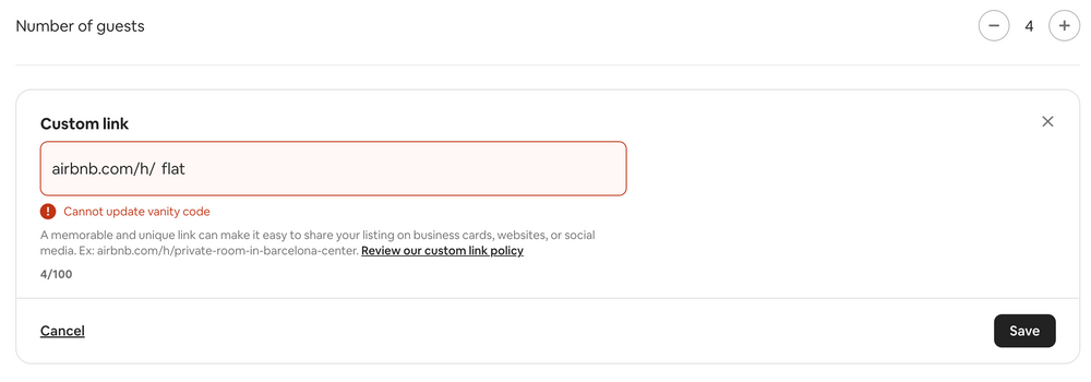 [Solved] Cannot update vanity code